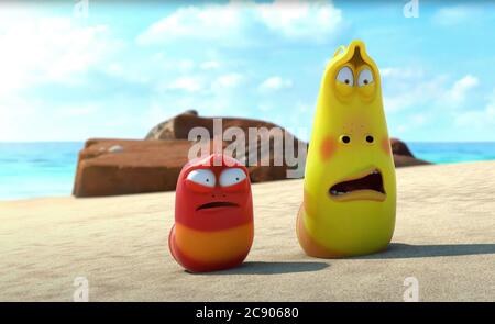 THE LARVA ISLAND MOVIE, from left: Yellow, Red, Clara, 2020. © Netflix ...