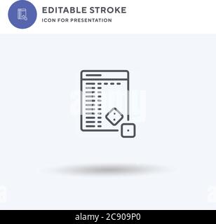 Yahtzee outline vector icon. Thin line black yahtzee icon, flat vector ...