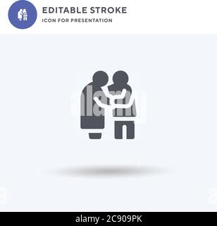 Carer icon vector, filled flat sign, solid pictogram isolated on white ...