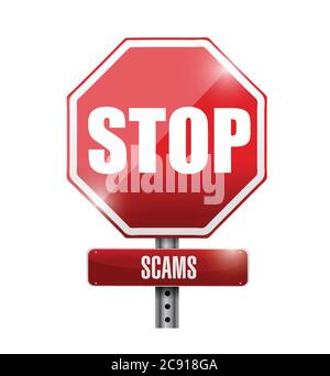 Vector illustration of stop scams background concept Stock Vector Image ...