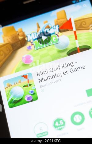 Mini Golf Game, mobile app, tablet PC Stock Photo - Alamy