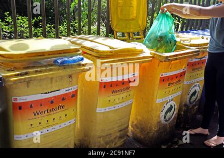 Organic bins and waste bins for residual waste, Germany Stock Photo - Alamy