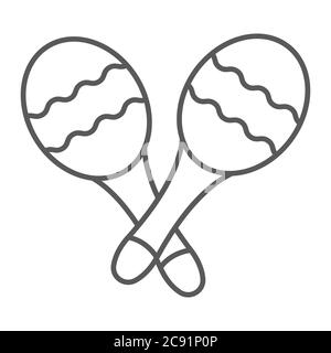 Maracas Icon linear vector graphics sign or symbol set for web app ui ...