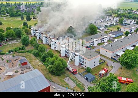 Linköping, Sweden 20200627 Fire in apartment building Skäggetorp in ...