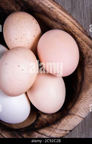 Place healthy native eggs on a white cloth or in a circular dish or ...