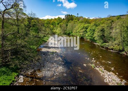 The river Hodder from Higher Hodder Bridge, Clitheroe, Lancashire Stock ...