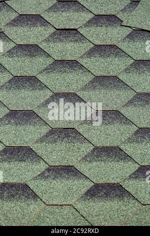 Roofing Shingles green and gray color, roof tile texture Stock Photo ...