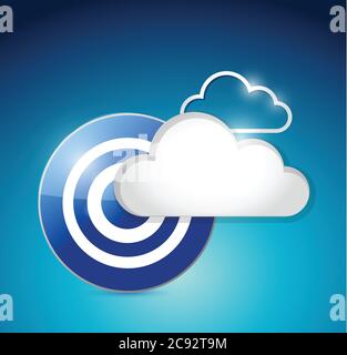 Cloud computing target illustration design over a blue background Stock ...