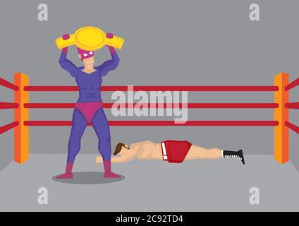 Fighting superhero - modern cartoon people character illustration Stock ...