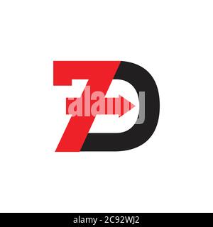 letter 7d geometric linked logo vector Stock Vector Image & Art - Alamy