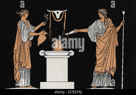 Greek Priest and Priestesses Stock Photo - Alamy