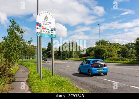 Welcome to Blackburn sign on Preston New Road entrance to Blackburn ...