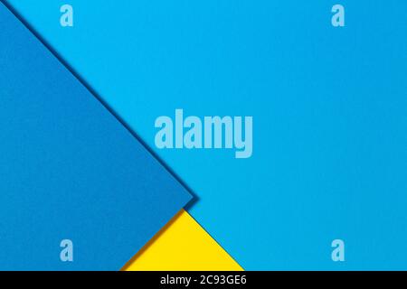Abstract color papers geometry flat lay composition background with ...