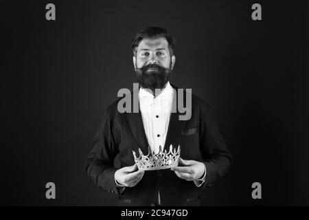 Reputation and status. Glory and ambitions. King crown. Royal ...