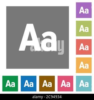 Flat Adjust font size icons on rounded square color backgrounds Stock ...