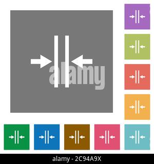 Adjust text column gutter color flat icons in rounded square frames. Thin and thick versions ...