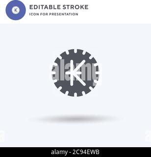 Kip icon vector, filled flat sign, solid pictogram isolated on white ...