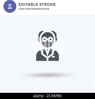 Scientist icon vector, filled flat sign, solid pictogram isolated on ...