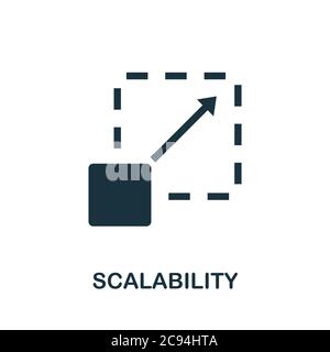 Scalability. Monochrome simple sign from app development collection ...