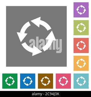 Rotate left flat color icons with quadrant frames on white background Stock Vector Image & Art ...