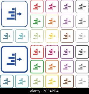 Decrease right indentation of content multi colored flat icons on round backgrounds. Included ...