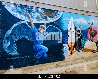 'Aussie spirit' celebrated in a mural in Black Rock,Melbourne ...