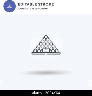 Vector line illustration of the Louvre Museum, Paris, France Stock ...