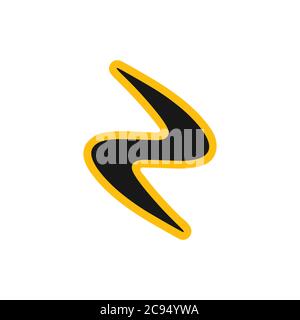 abstract thunder shape simple curves logo vector Stock Vector Image ...