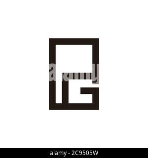 letter pg simple geometric frame line symbol logo vector Stock Vector ...