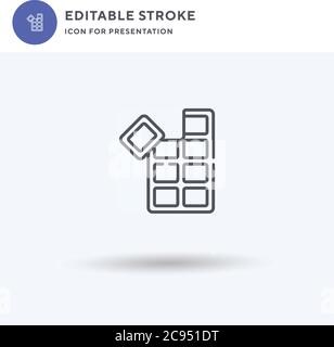 Chocolate Bar icon vector, filled flat sign, solid pictogram isolated ...