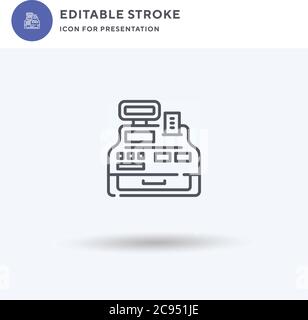 Cashier Machine icon vector, filled flat sign, solid pictogram isolated on white, logo ...