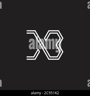 letter xb simple overlapping line symbol logo vector Stock Vector Image ...
