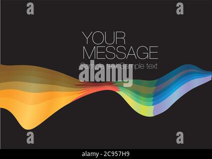 Colorful wave layout design with own area for own text. Vector ...