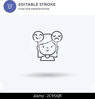 Mood icon vector, filled flat sign, solid pictogram isolated on white ...