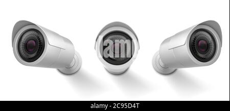 CCTV security camera. Front view. Outline drawing Stock Vector Image ...