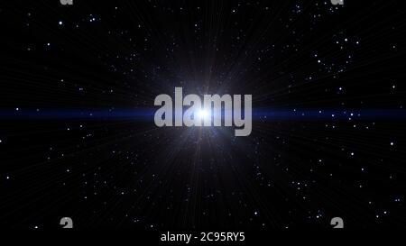 particle light explosion in space, illustration render Stock Photo - Alamy