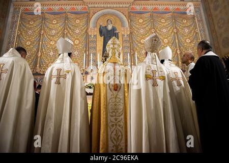 Patriarch Cardinal Bechara Boutros El Rai presides a Holy Mass to ...