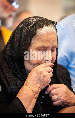 Nohad el Chami, who was healed from hemiplegia by St Charbel, praying ...