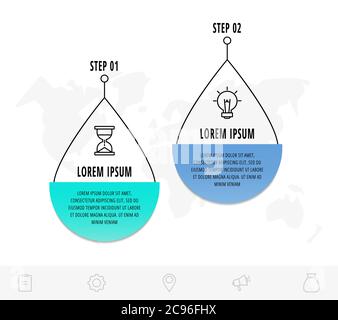 Vector infographics drop with 7 steps. Line flat template. Used for ...