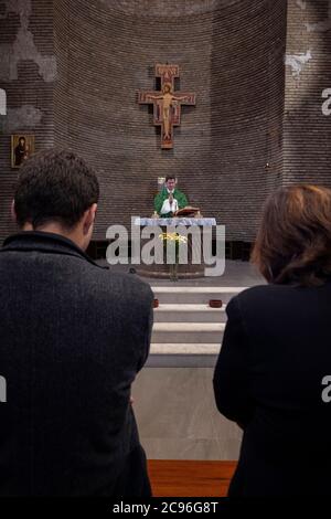 Holy Mass at the San Lorenzo in Piscibus Church in Rome, Italy Stock ...