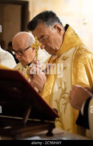 Patriarch Cardinal Bechara Boutros El Rai presides a Holy Mass to ...