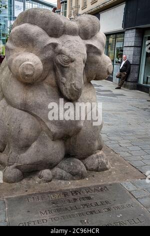 Sculpture of the Derby Ram by Michael Pegler on the Junction of East ...