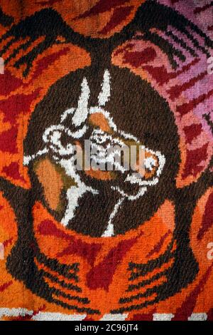 The winged ox or bull symbol of Saint Luke the Evangelist. Medieval ...