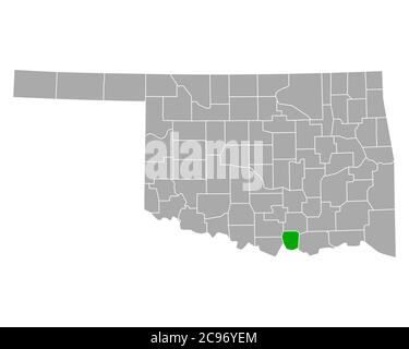 Map of Marshall in Oklahoma Stock Photo - Alamy