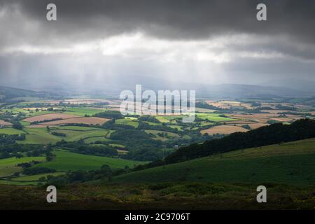 The Quantock Hills viewed from the Brendon Hills at Chidgley on the ...