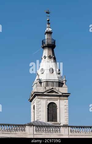 St Nicholas Cole Abbey, church in the City of London; ship weathervane ...