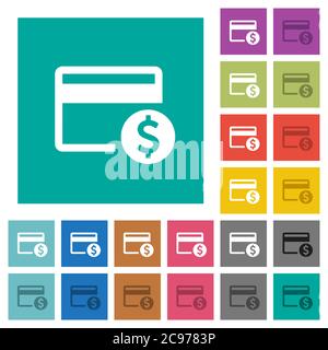 Dollar credit card darker flat icons on color round background Stock ...