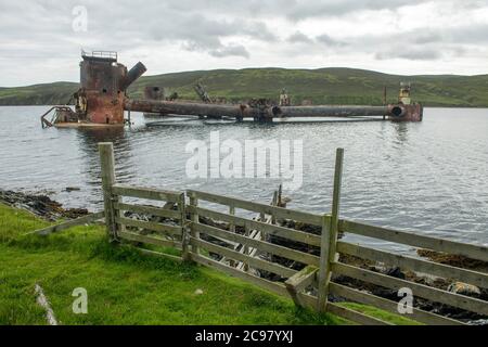 The Buchan Alpha decommissioned oil platform that when being dismantled ...