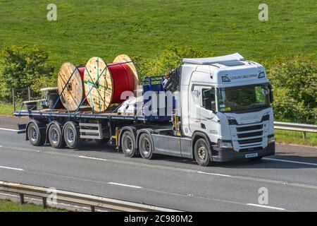 Truck with cable reels transport Stock Photo - Alamy