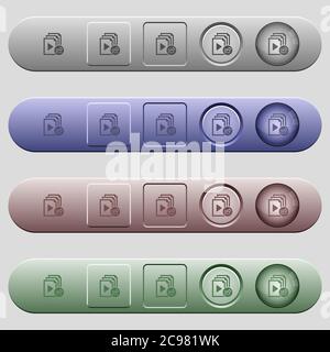 Export playlist icons in rounded square color glossy button set Stock ...